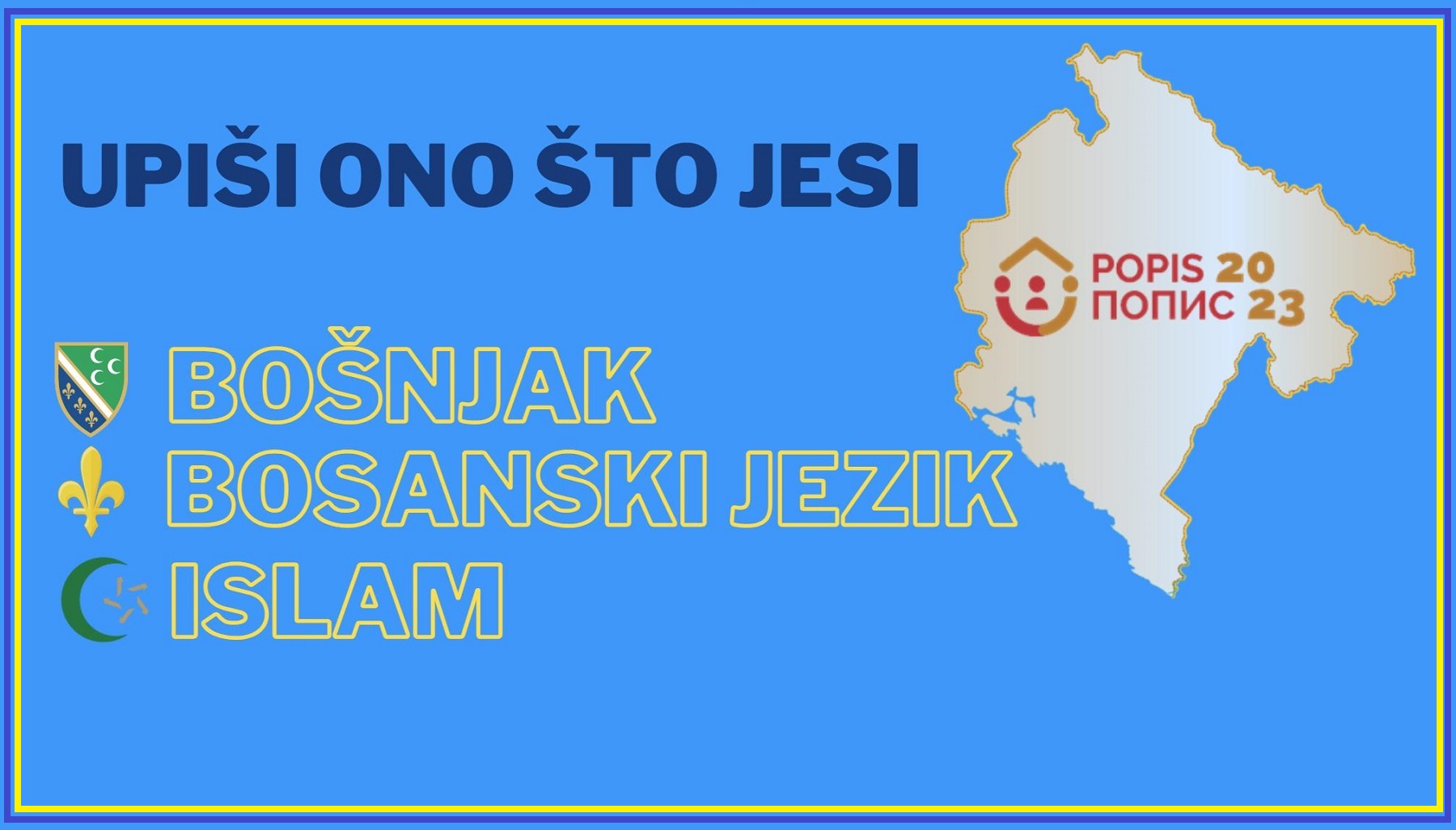 Proglas u vezi popisa stanovništva u Crnoj Gori: Mi smo Bošnjaci, jezik nam je bosanski i vjera ...