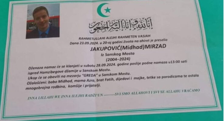 Tuga u Krajini: Na bolji svijet preselio dvadesetogodišnji mladić ... Tuga u Krajini: Na bolji svijet preselio dvadesetogodišnji mladić ...